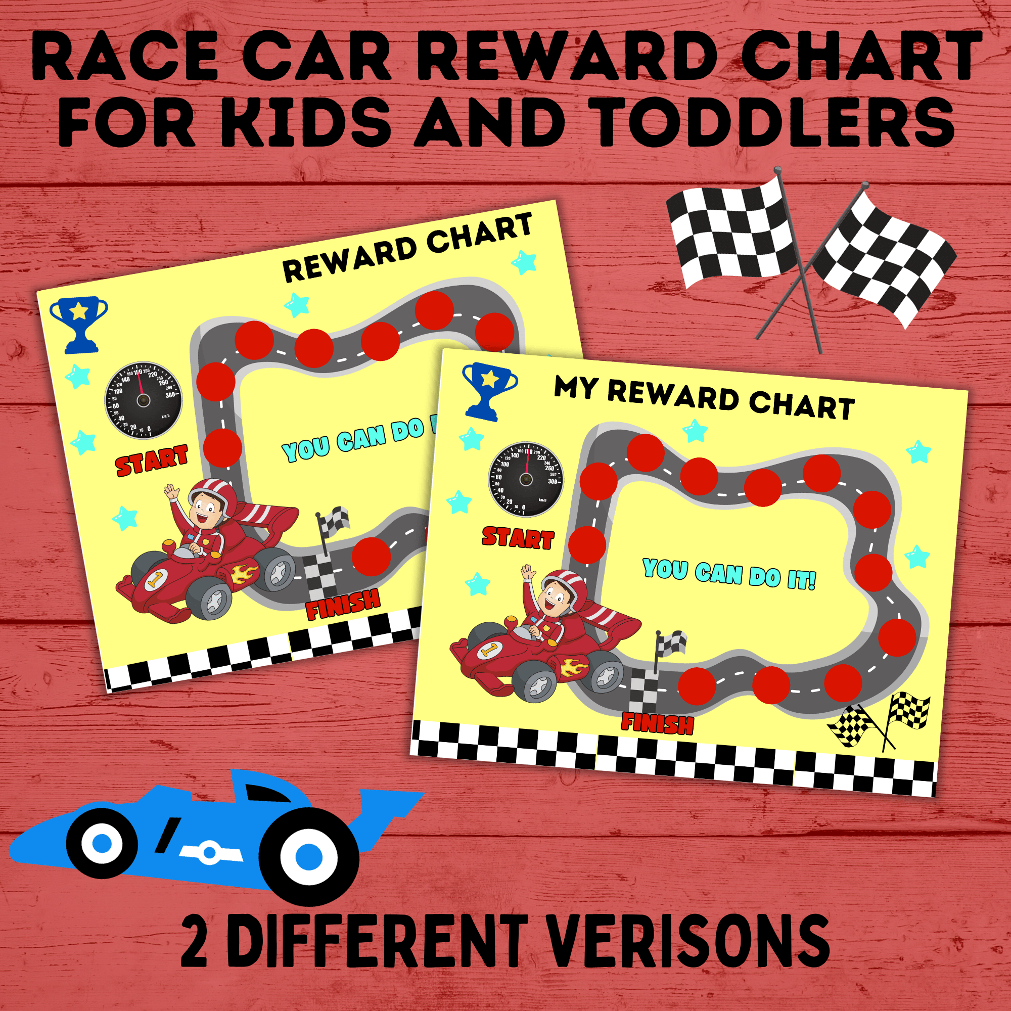 Race car reward chart for kids and toddlers | Chore Chart for kids | P ...